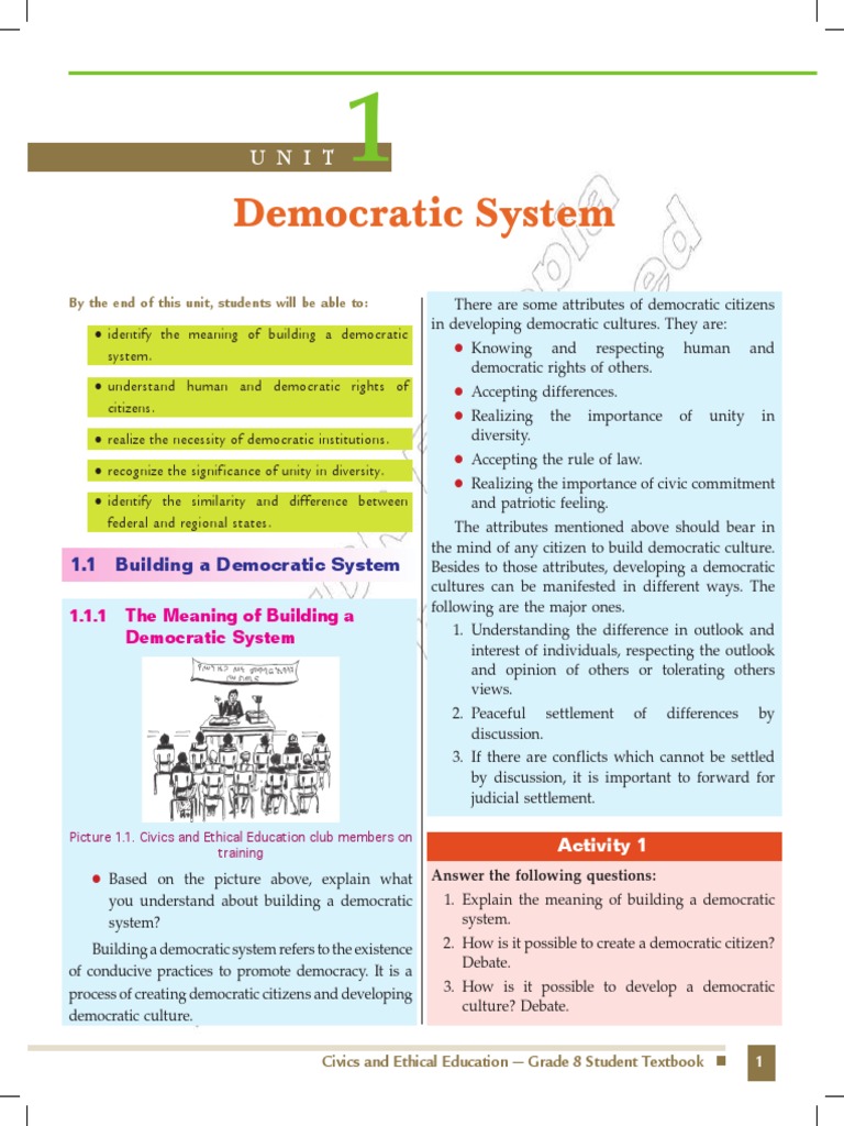 Civics 8-Unit1 | PDF | Democracy | Political Ideologies