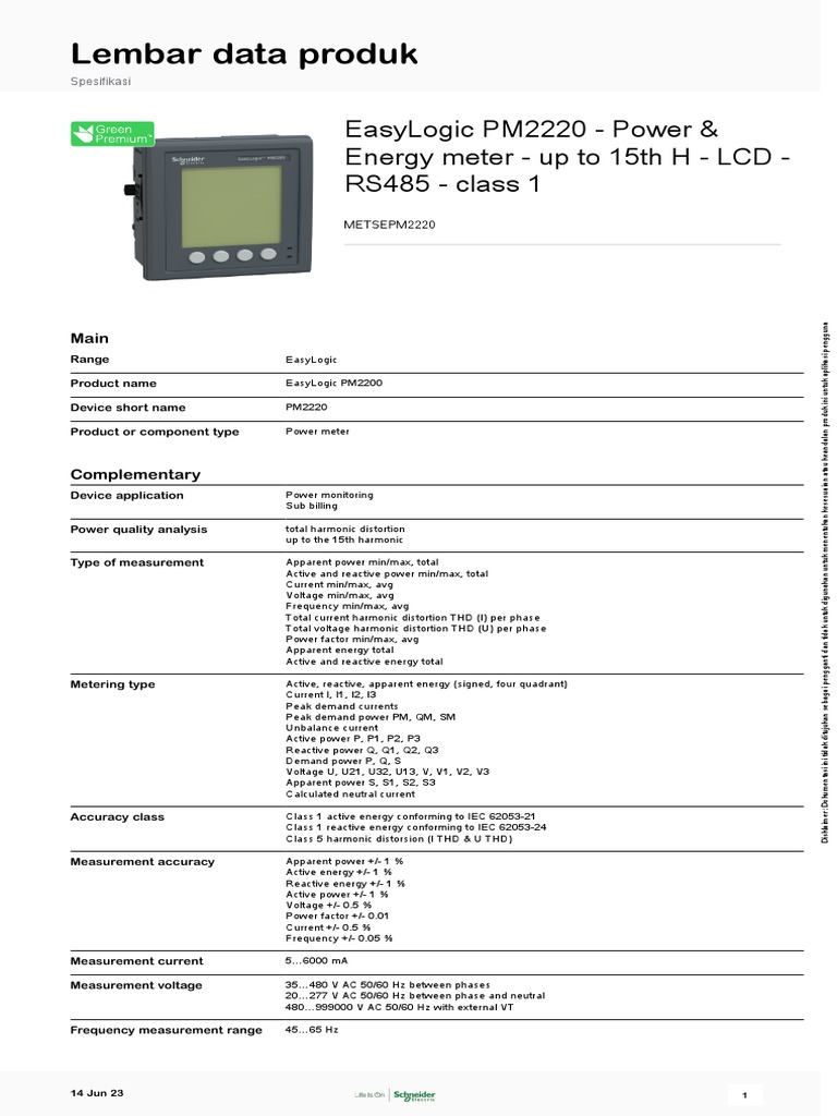 EasyLogic PM2000 series_METSEPM2220 | PDF | Alternating Current ...