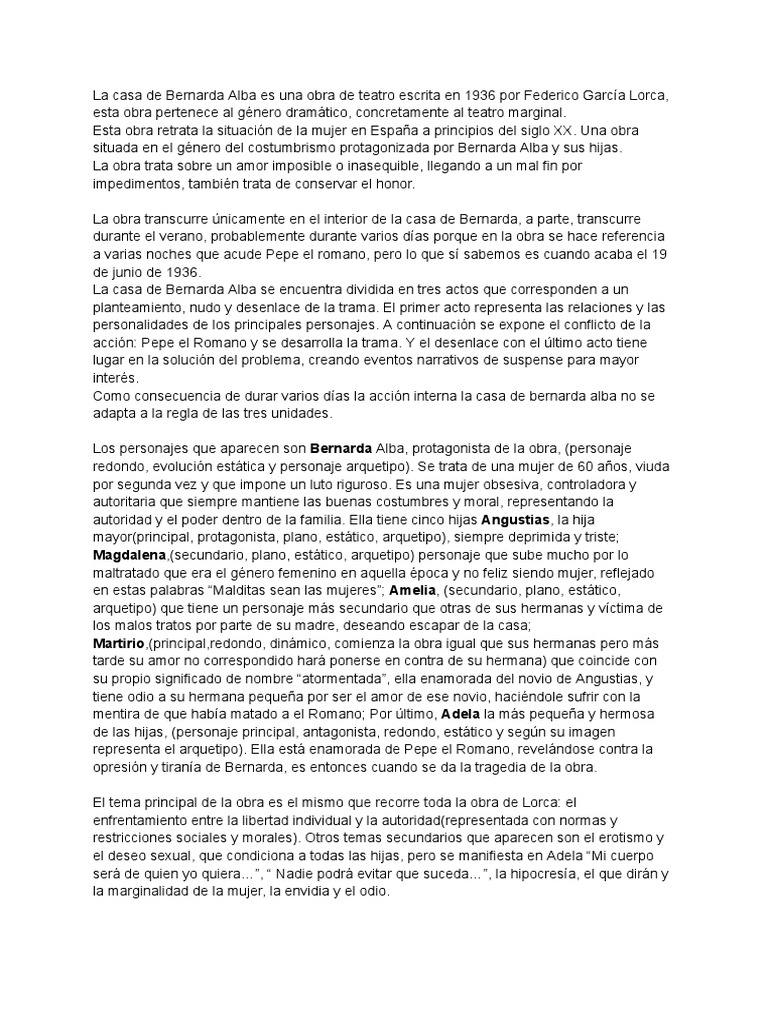 Bernarda Alba | PDF | Teatro | Federico García Lorca