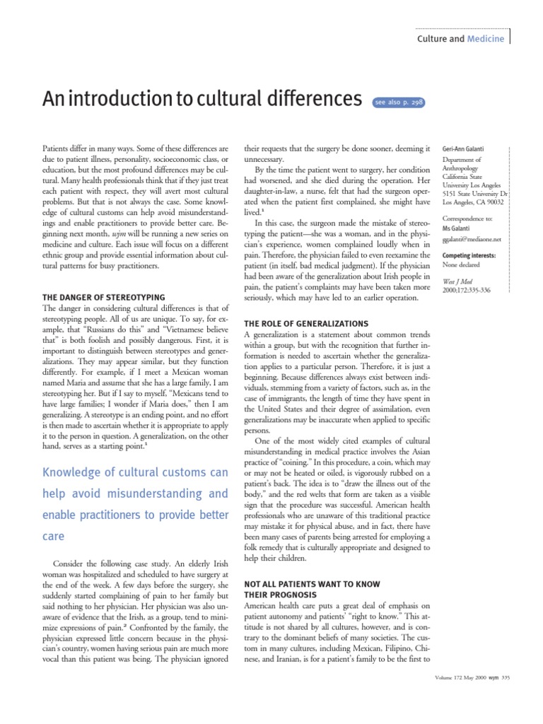 Cultural Considerations in Patient Care: Understanding Cultural ...