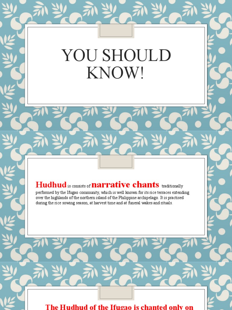 Ifugao Hudhud Chants and Epic Aliguyon | PDF | Foreign Language Studies