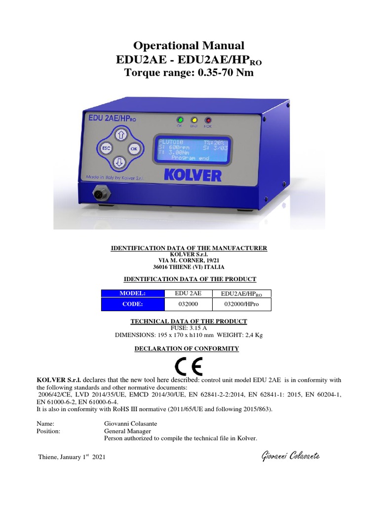 Kolver Manual Control Units | PDF | Power Supply | Relay