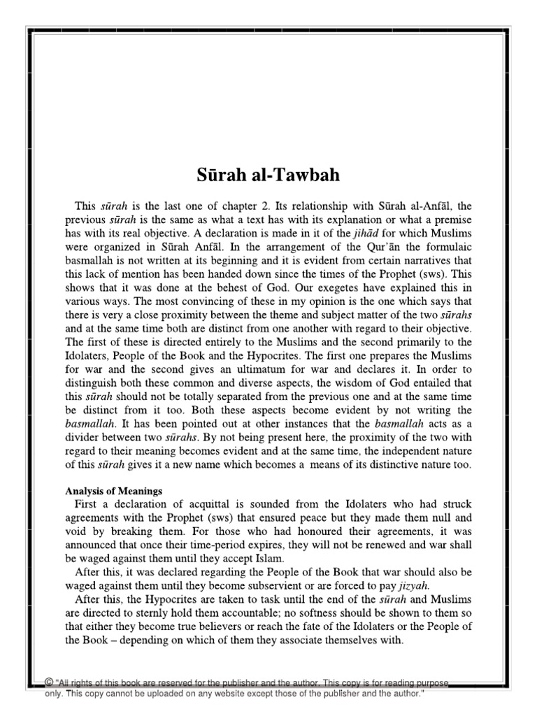 Tadabbur e Quran Vol.3 [Surah Tawbah (09)] | PDF