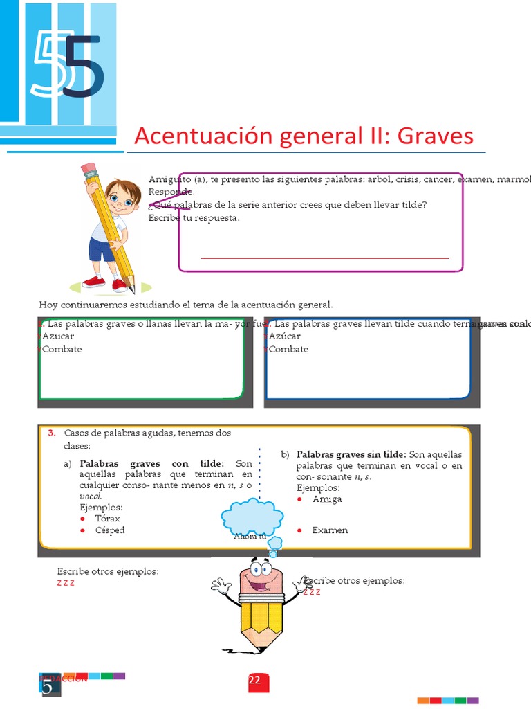 CL - P - 5to Grado - S2 - Acentuacion General - Graves | PDF