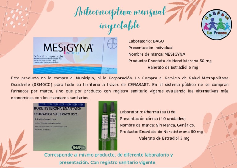 Anticonceptiva Mensual Inyectable | PDF