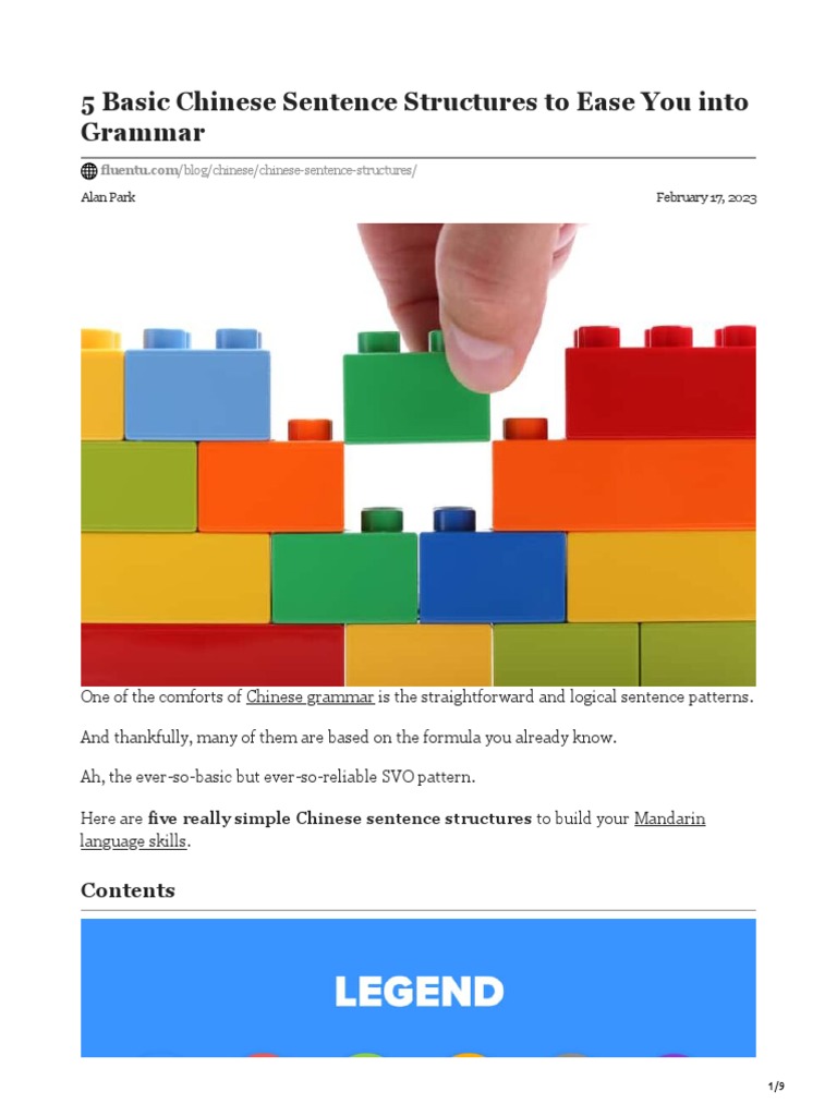 Basic Chinese Sentence Structures | PDF | Chinese Language | Syntax