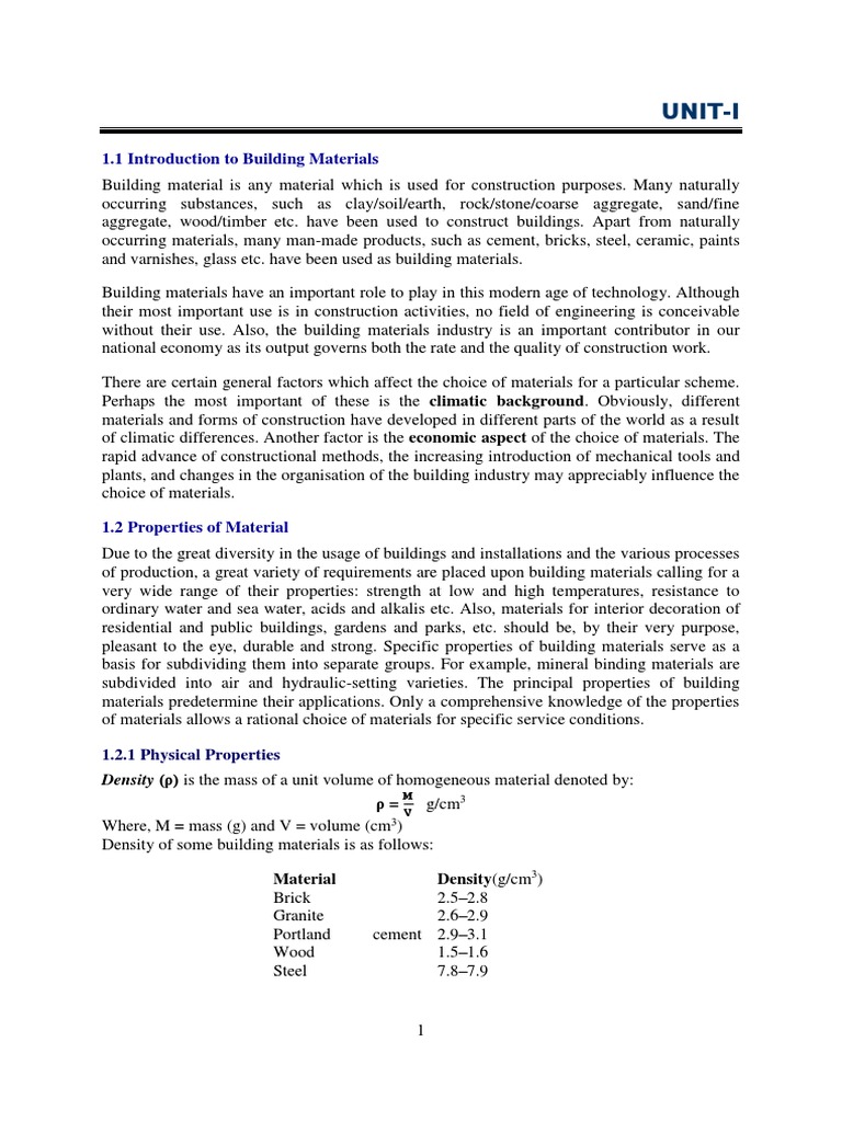 Building Materials Unit 3 | PDF | Brick | Strength Of Materials