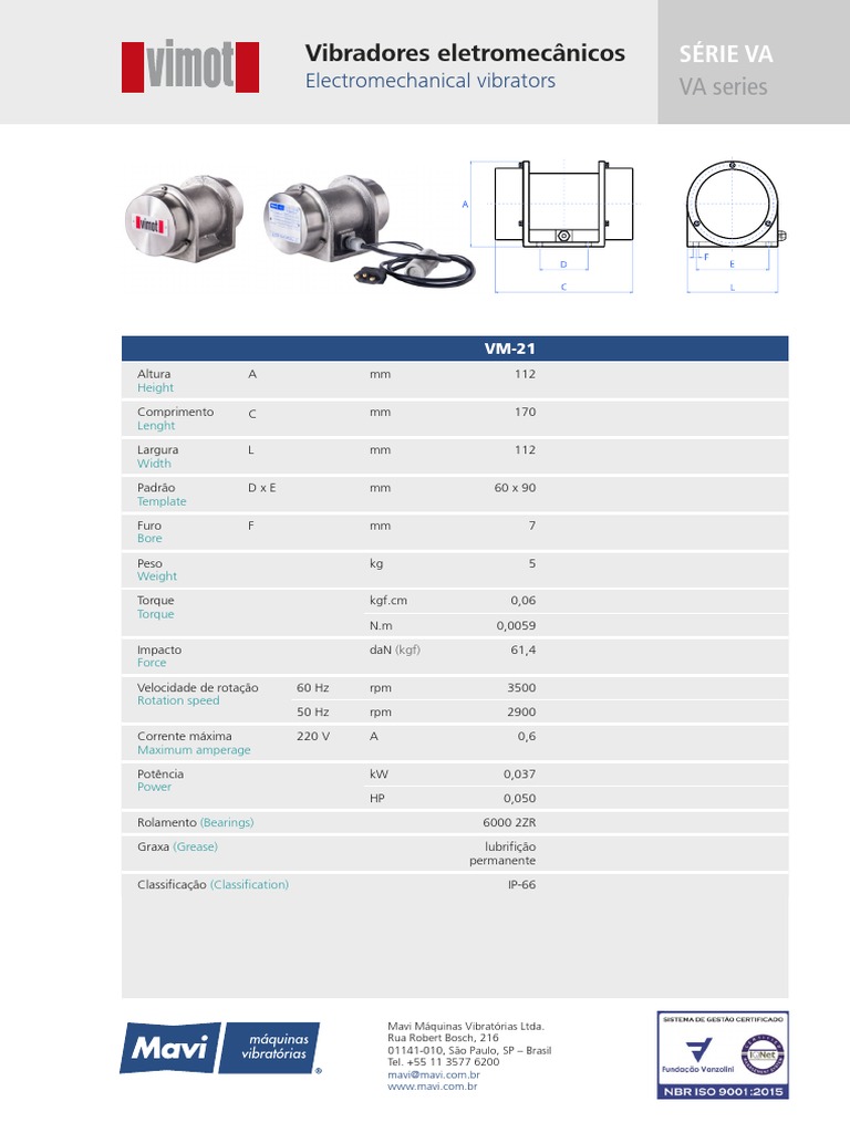 Vimot Fichas Tecnicas 2023 04 | PDF | Potência (Física) | Massa