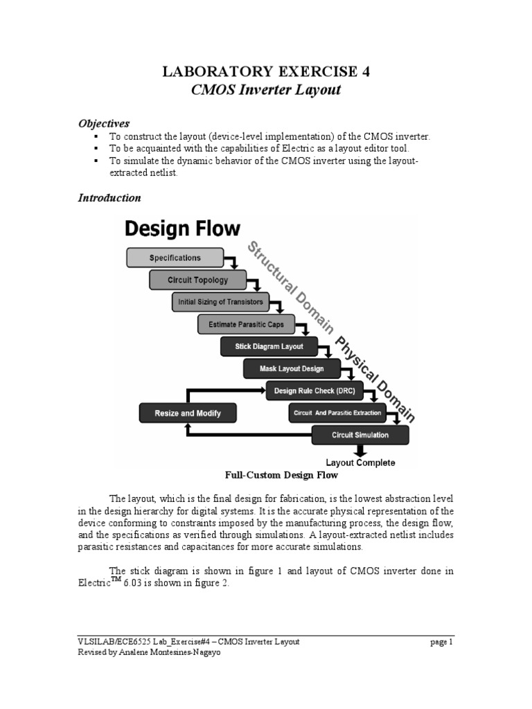 Laboratory Exercise 4 Cmos Inverter Layout | PDF | Spice | Cmos