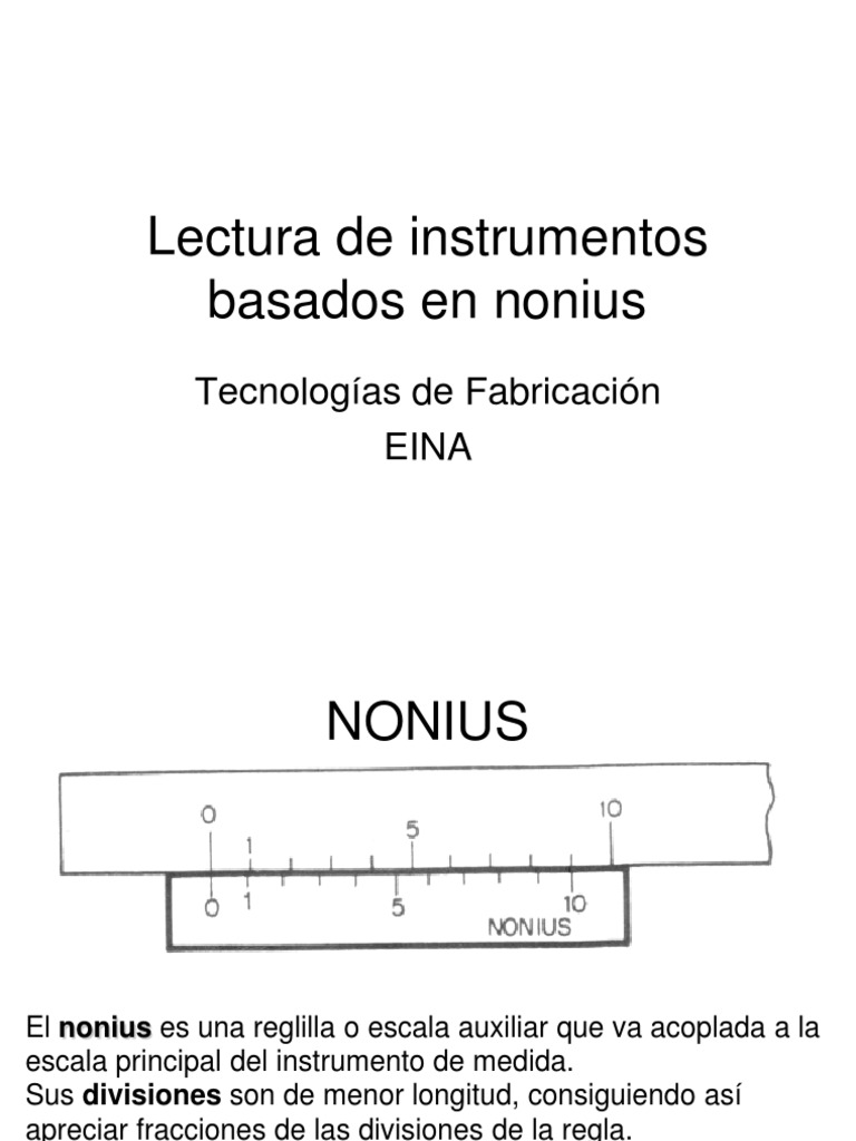 NONIUS | PDF | Longitud | Metrología