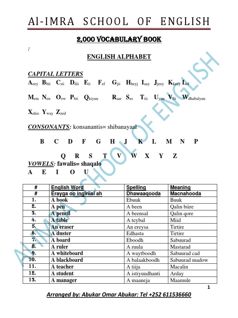 2,000 English Vocabulary Book | PDF