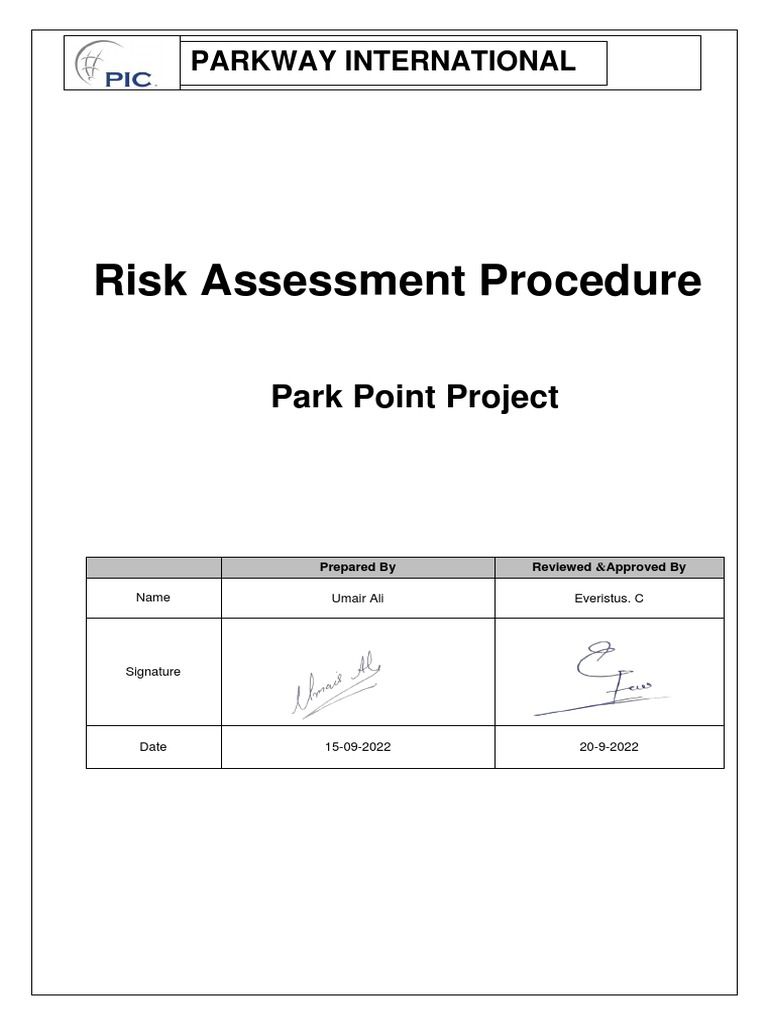 Risk Assessment Procedure | PDF