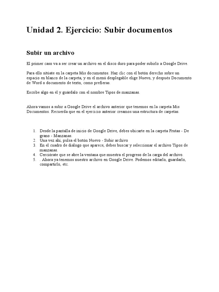 Unidad 2 - Ej Subir Documentos | PDF