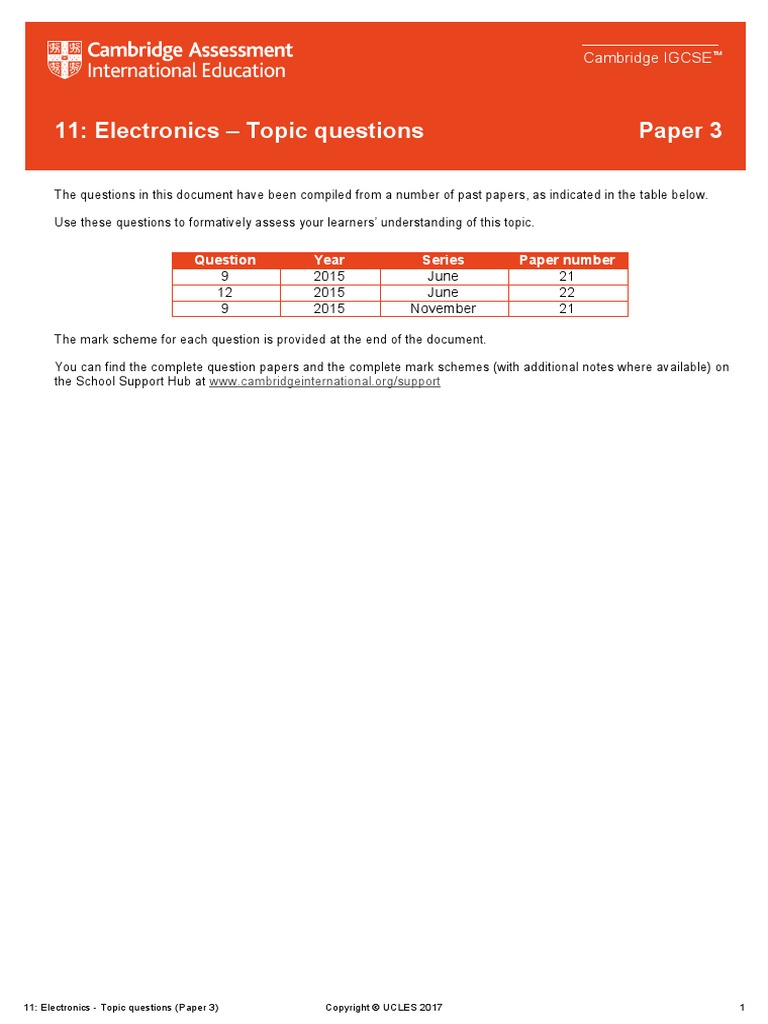 0625 TQ P3 Electronics v2 | PDF