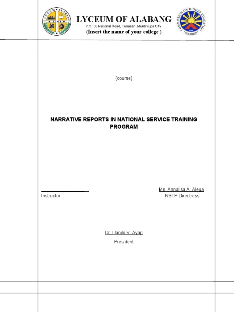 NARRATIVE-REPORT-FINAL-FORMAT | PDF