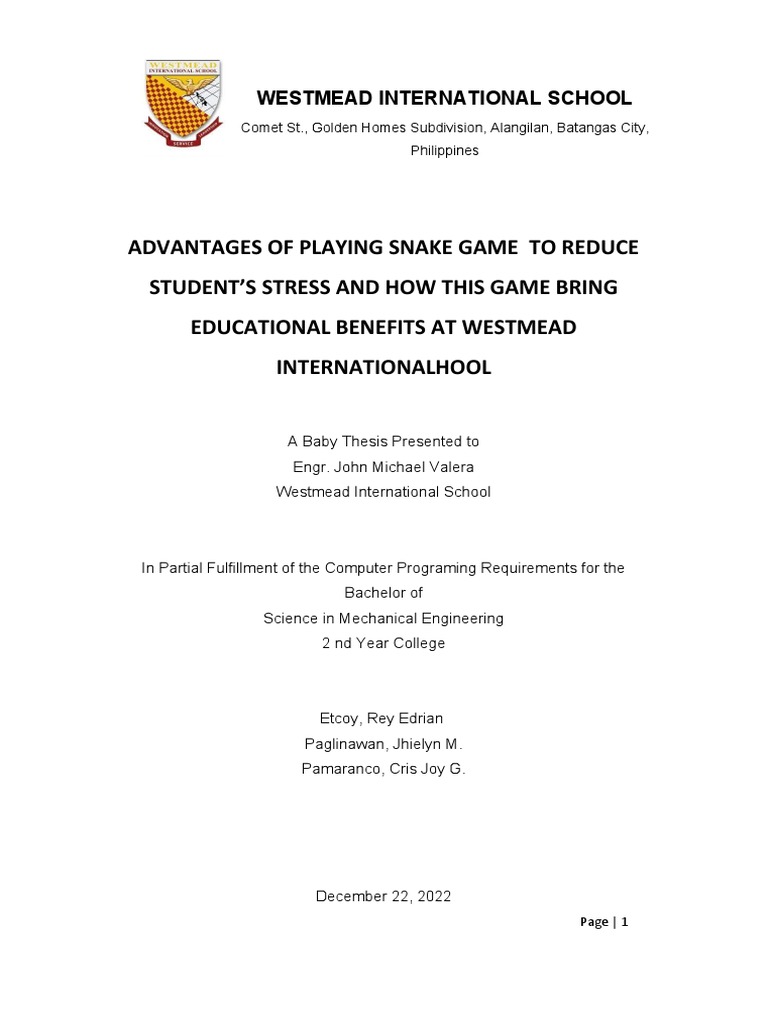 Advantages of Playing Snake Game To Reduce Students Stress Amd How This Game Bring Educational ...