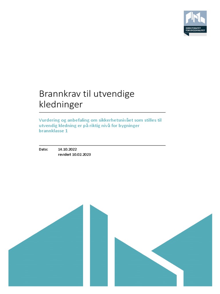 DiBK - Kledninger Og Brann - Rev 230210 | PDF