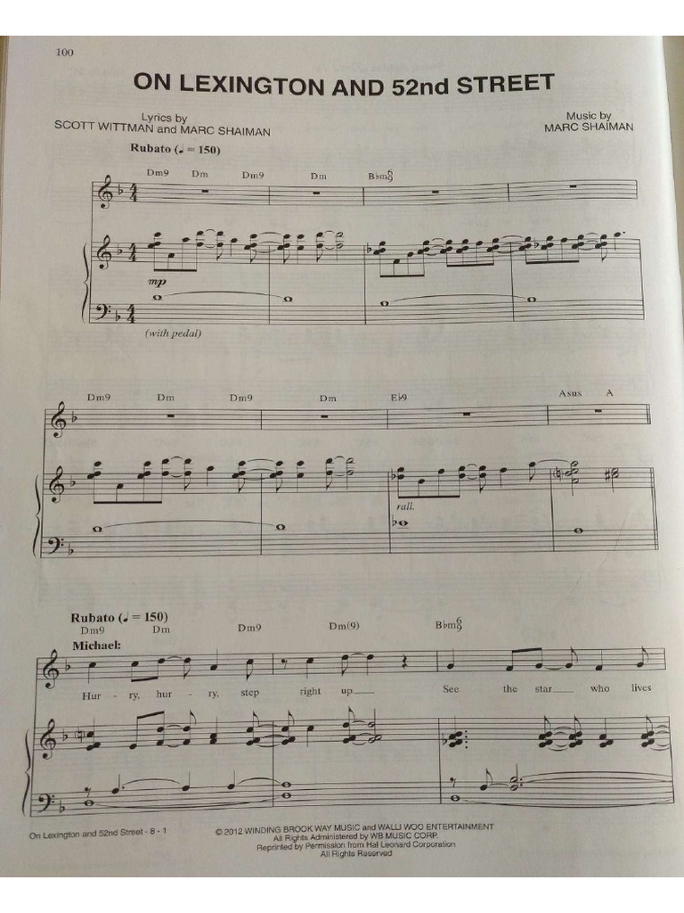 On Lexington and 52nd Street - Partitura Escaneada | PDF
