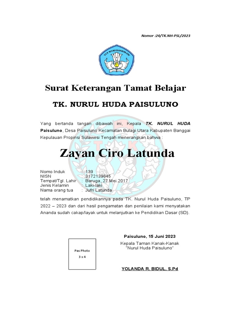 IJAZAH TK 2 | PDF