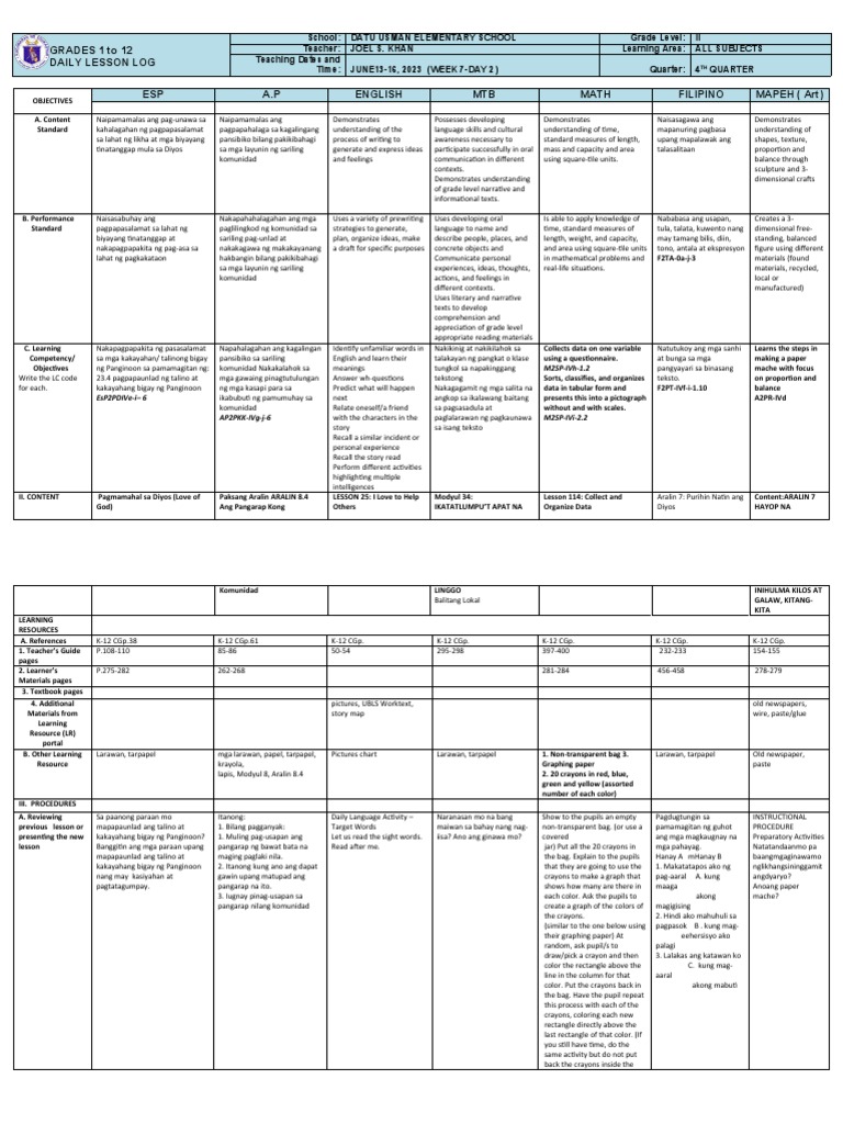 All Subjects 2 q4 w7 Day 2 | PDF | Cognition | Cognitive Science