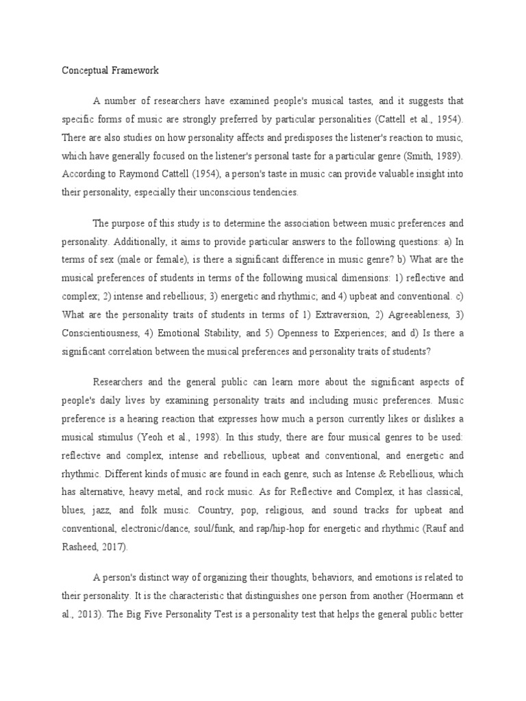 Conceptual Framework | PDF | Extraversion And Introversion | Behavioural Sciences