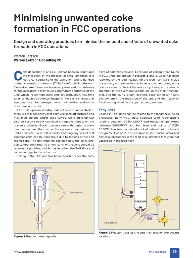 Minimising Unwanted Coke Formation in FCCU | PDF | Technology & Engineering
