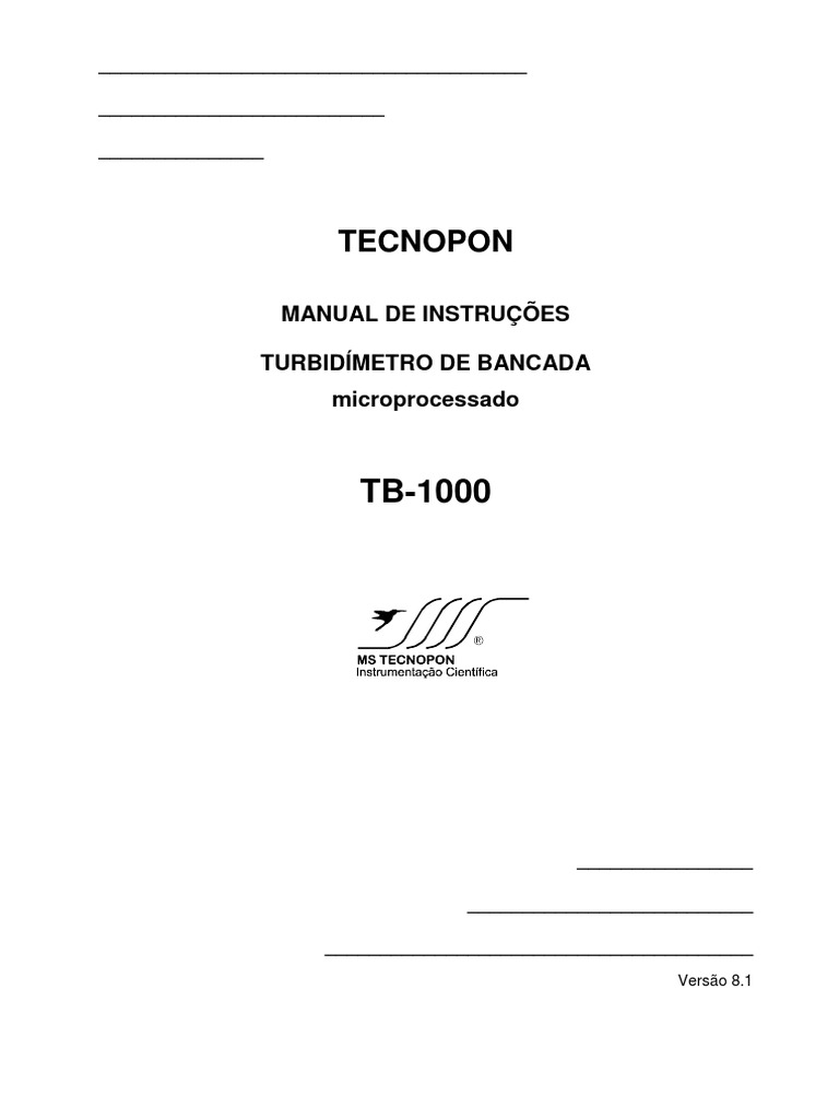 Manual Turbidimetro TB1000 Tecnopon | PDF
