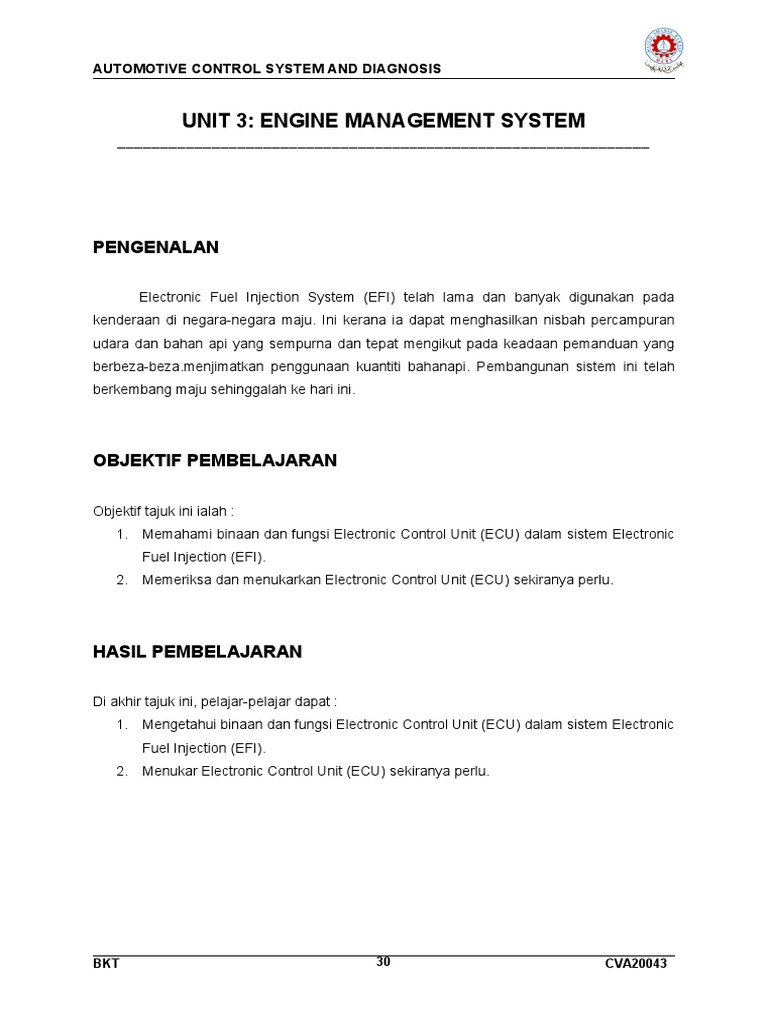 UNIT 3 Engine Management System | PDF