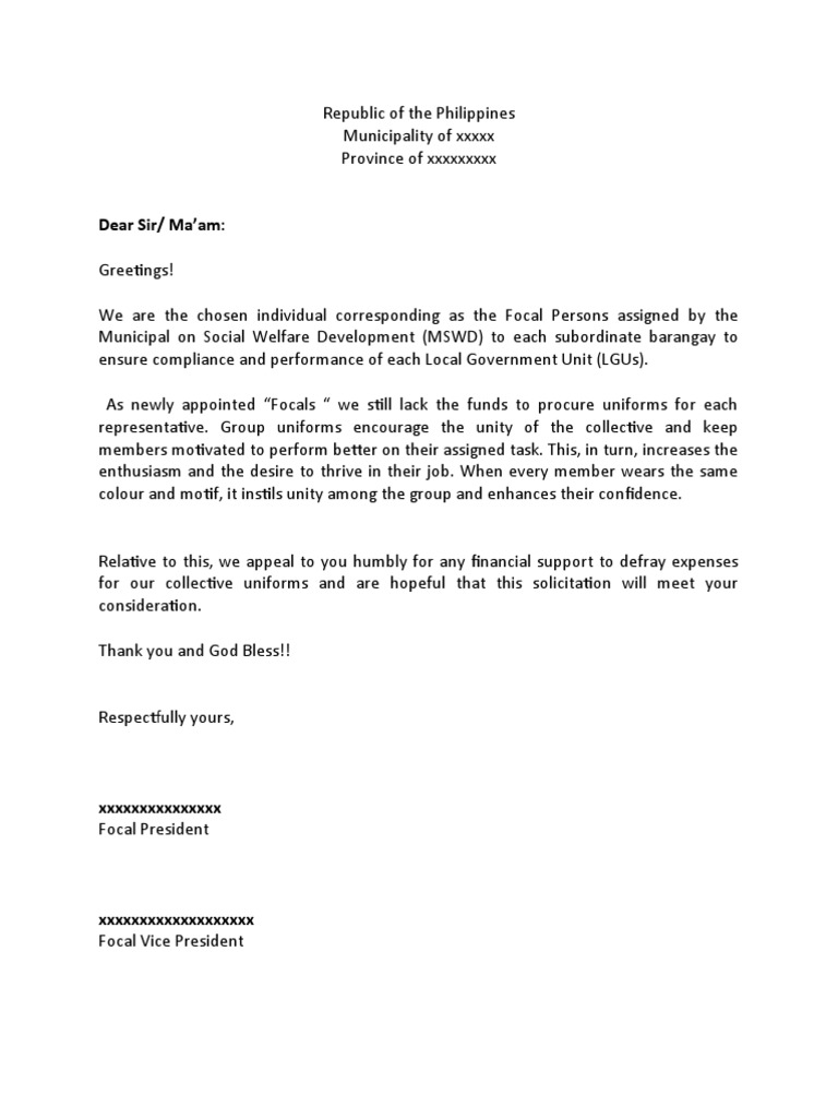 Solicitation for Uniform Sponsorship | PDF