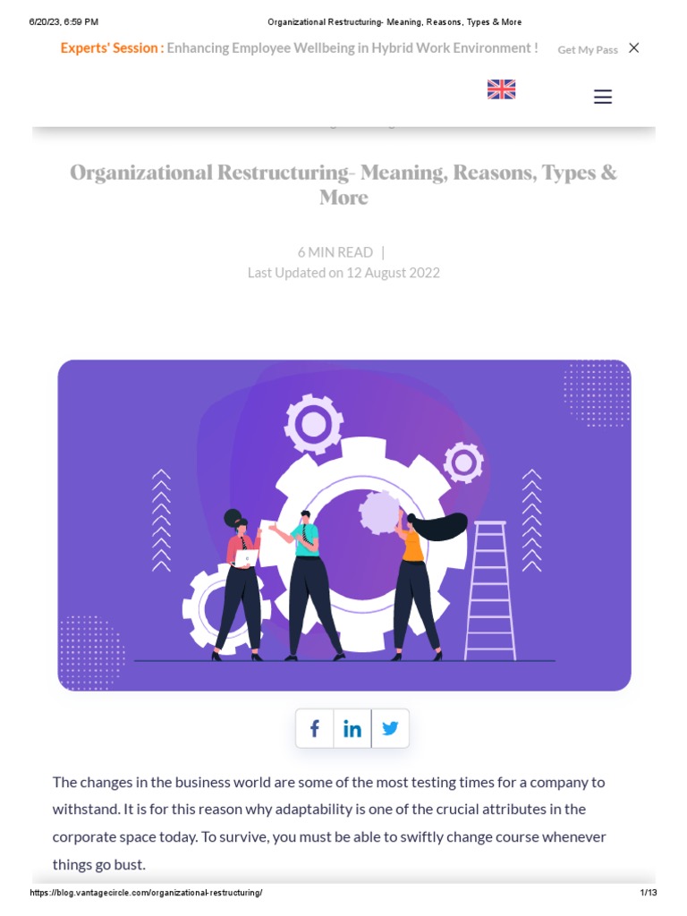 Organizational Restructuring - Meaning, Reasons, Types & More | PDF ...