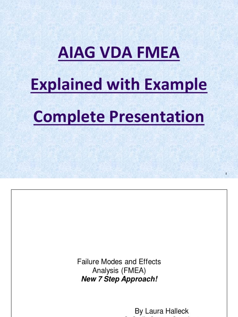 Aiag Vda Fmea Explained With Example Complete Presentation | PDF