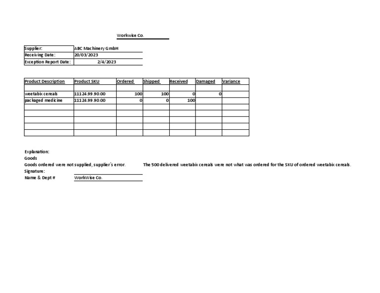 Exception Report - 2 | PDF