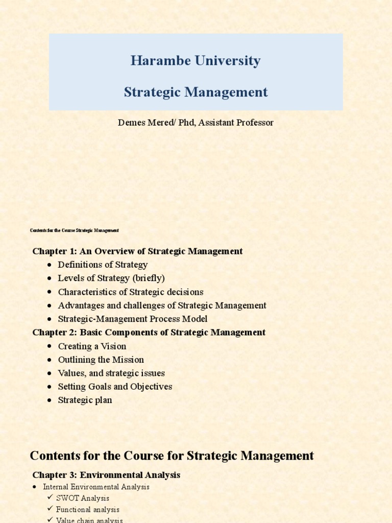 Strategic Management Course Overview | PDF | Strategic Management | Goal