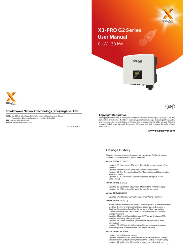 X3-PRO G2 Series User Manual 230105-EN | PDF | Power Inverter | Capacitor