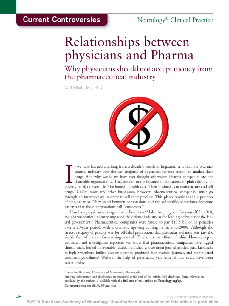 Relationships Between Physicians and Pharma | PDF