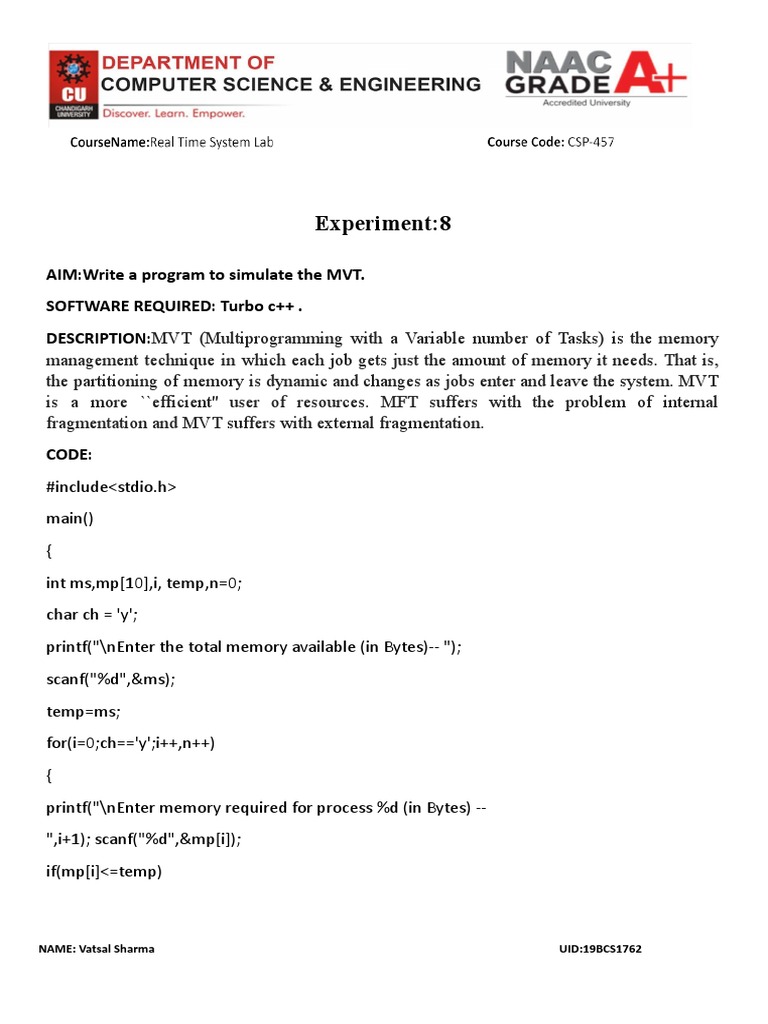 19BCS1762 8,9,10 | PDF | System Software | Software Engineering