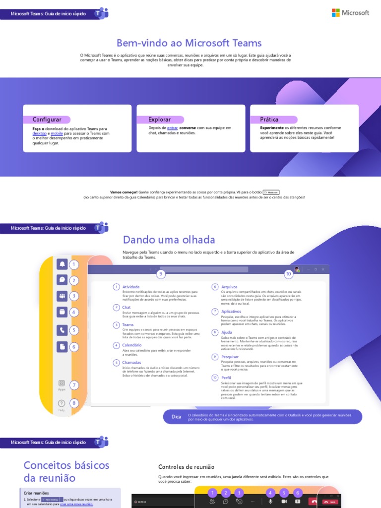 MSTeams QuickStartGuide BR | PDF | Janela (informática) | Informática