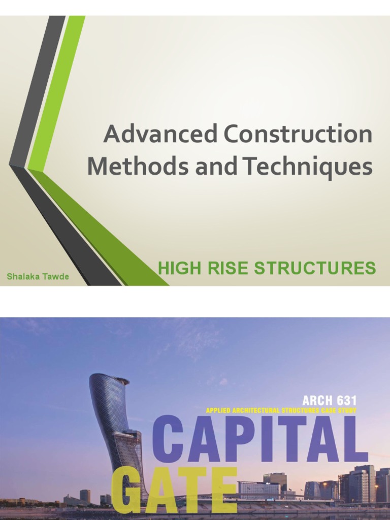 Advanced Construction Methods and Techniques: High Rise Structures | PDF
