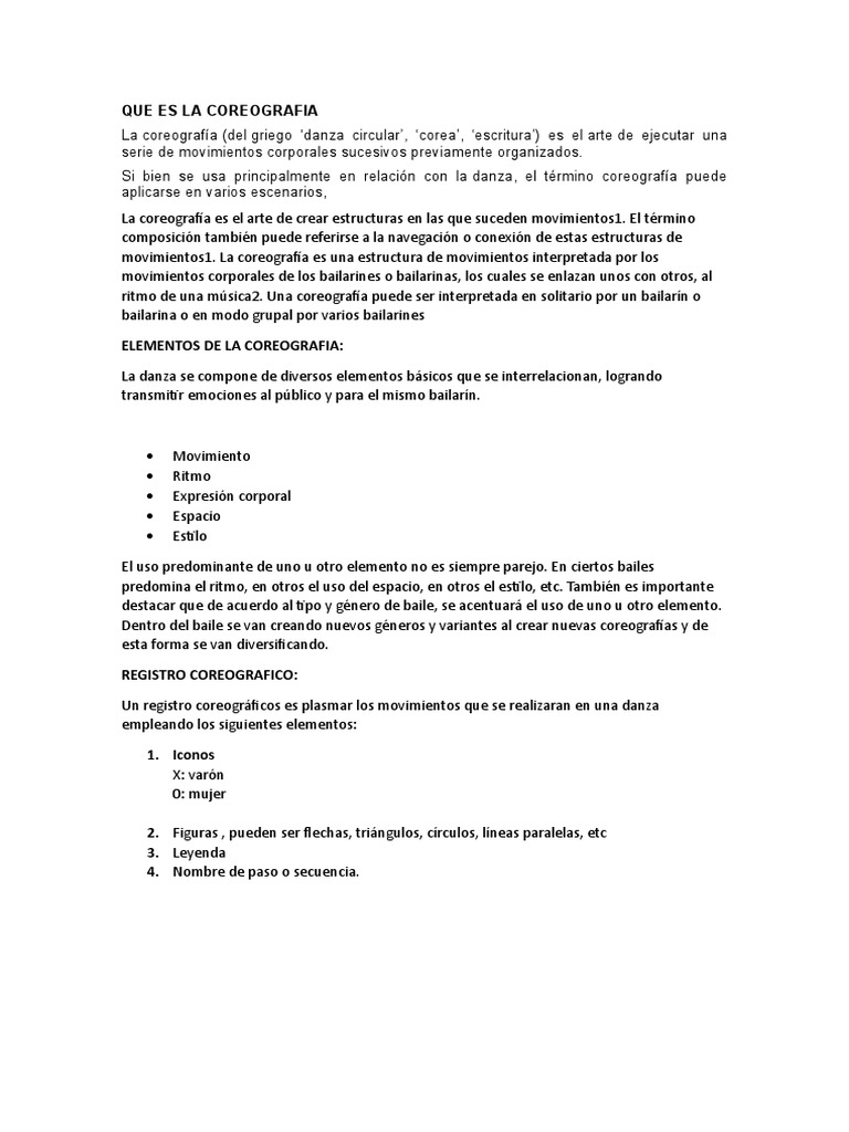 Que Es La Coreografia | PDF
