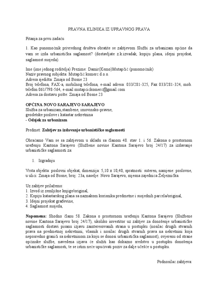 Pravna Klinika Iz Upravnog Prava | PDF