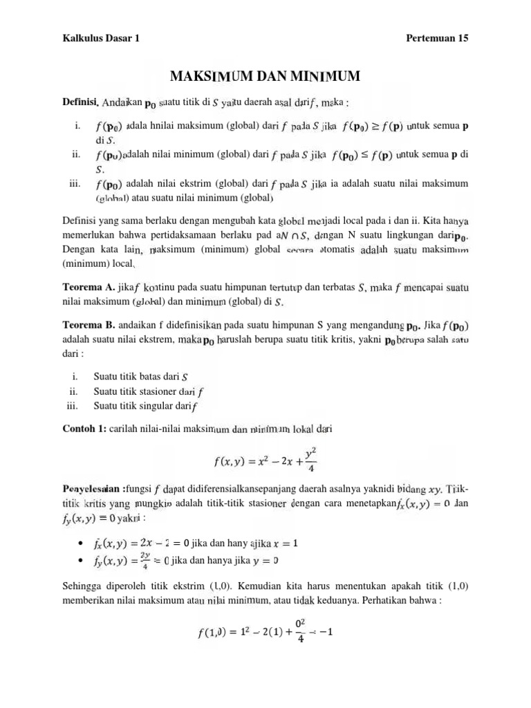 Maksimum Minimum | PDF