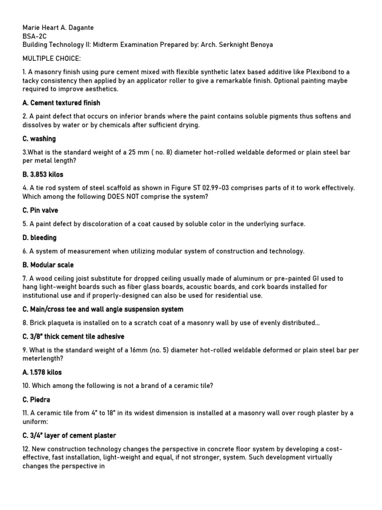 Midterm | PDF | Concrete | Prestressed Concrete