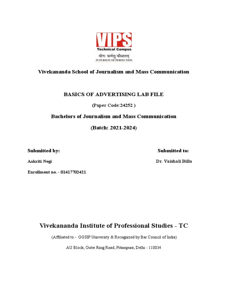 Aakriti - Negi - Ad Final File (Individual) | PDF | Audience ...