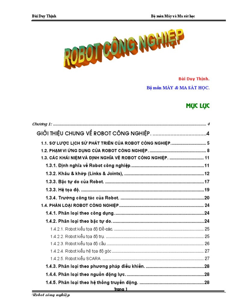 Industrial Robot Thinh | PDF