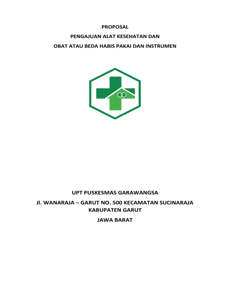 Proposal Pengajuan Alat Kesehatan Dan Obat Barang Habis Pakai | PDF
