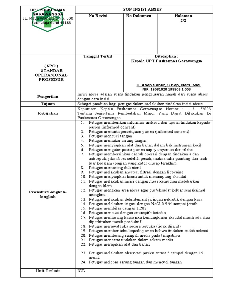 Spo Insisi Abses | PDF