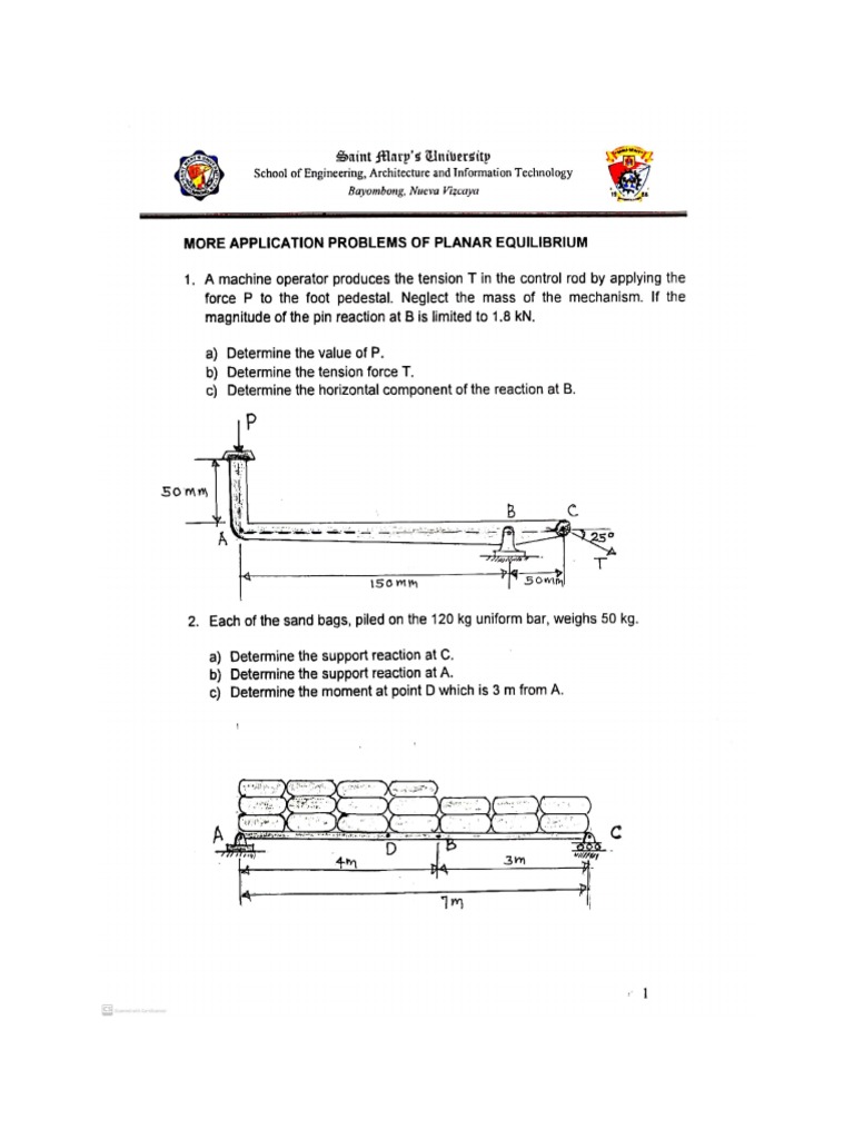ProblemSet On Planar Equilibrium | PDF