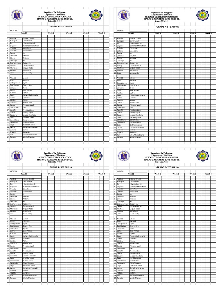 Grade 7 - Ste Alpha Grade 7 - Ste Alpha: Matnog National High School ...