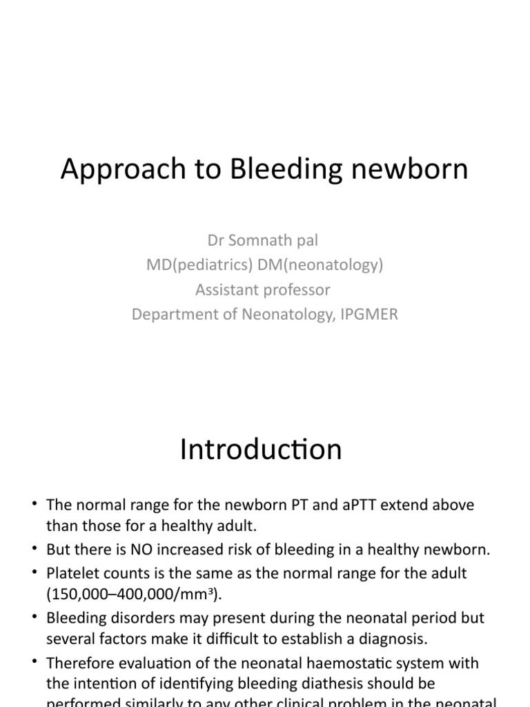 Bleeding Neonate | PDF | Bleeding | Causes Of Death