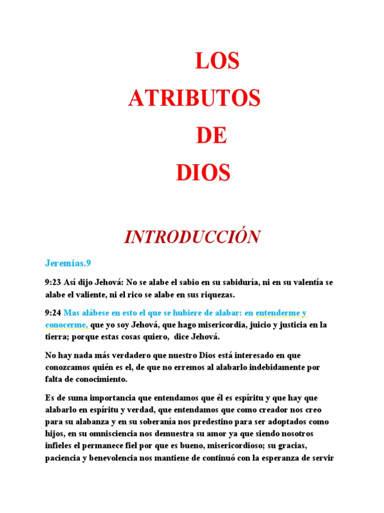 Los Atributos de Dios | PDF